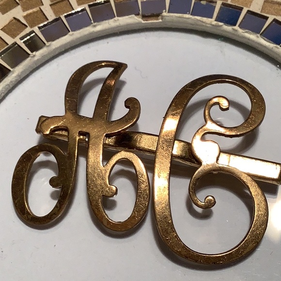 Jewelry | Vintage Monogram Ac Scroll Pin Brooch Marked Patent Pending ...